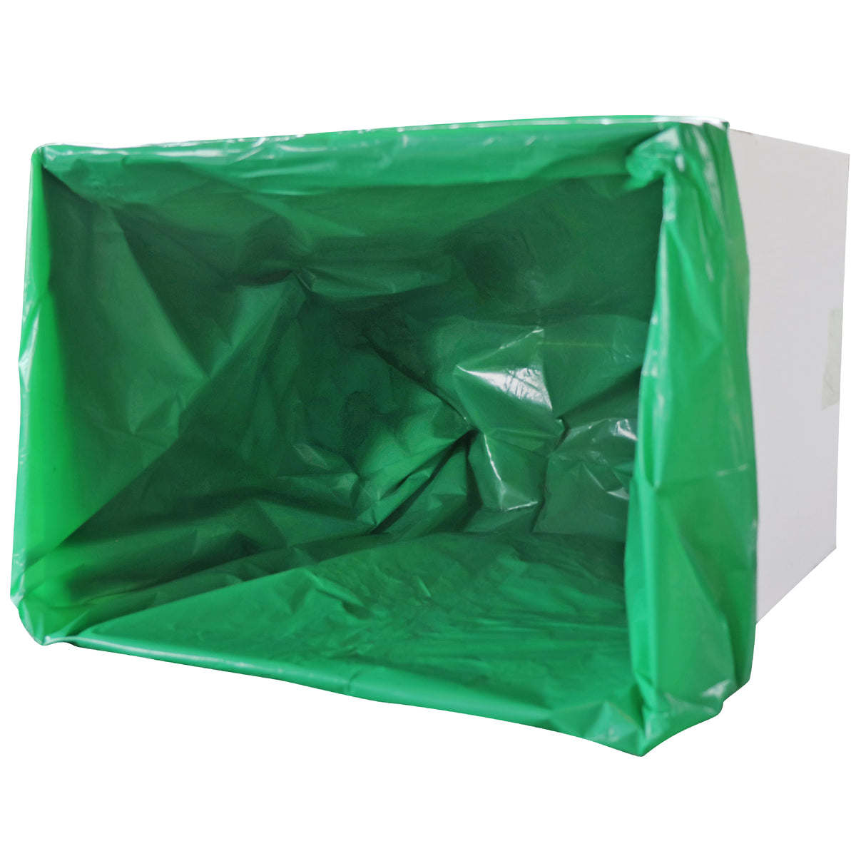 Box Liner: 17" x 12.5" x 27" - 1.0 Mil LLDPE Green Gusseted Food Grade ...