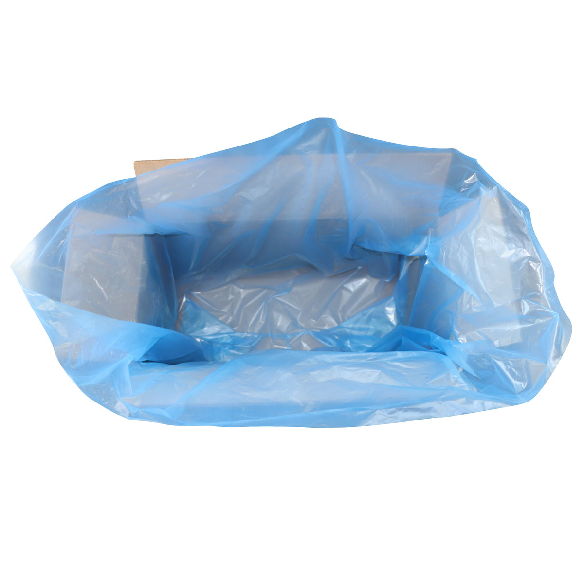 Box Liner : 14" x 12.5" x 28" 2.0 Mil LLDPE Blue Gusseted Food Grade L ...