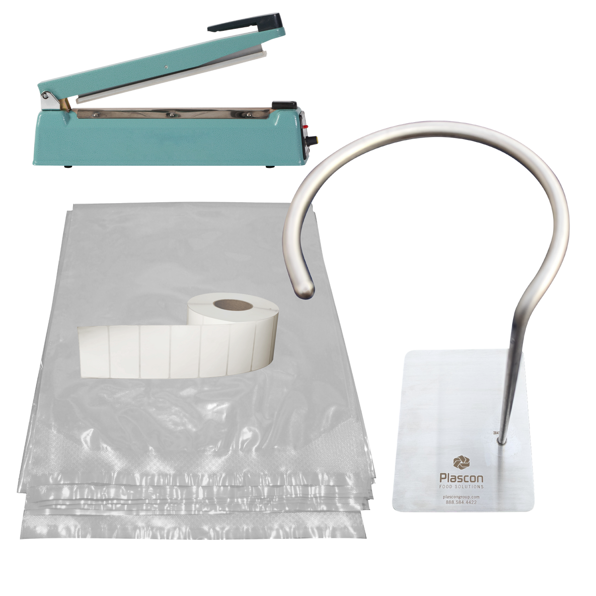 Cook Chill Starter Set with Fixed Ring Stand & 12" Hand Sealer ...